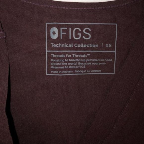 Figs | Tops | Figs Xs Womens Scrub Maroon Top | Poshmark